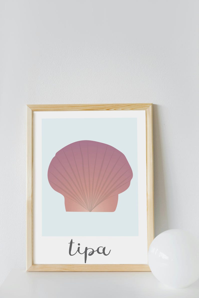 Sea Shells New Zealand Maori Nursery Set of 3 Art Prints, Digital ...