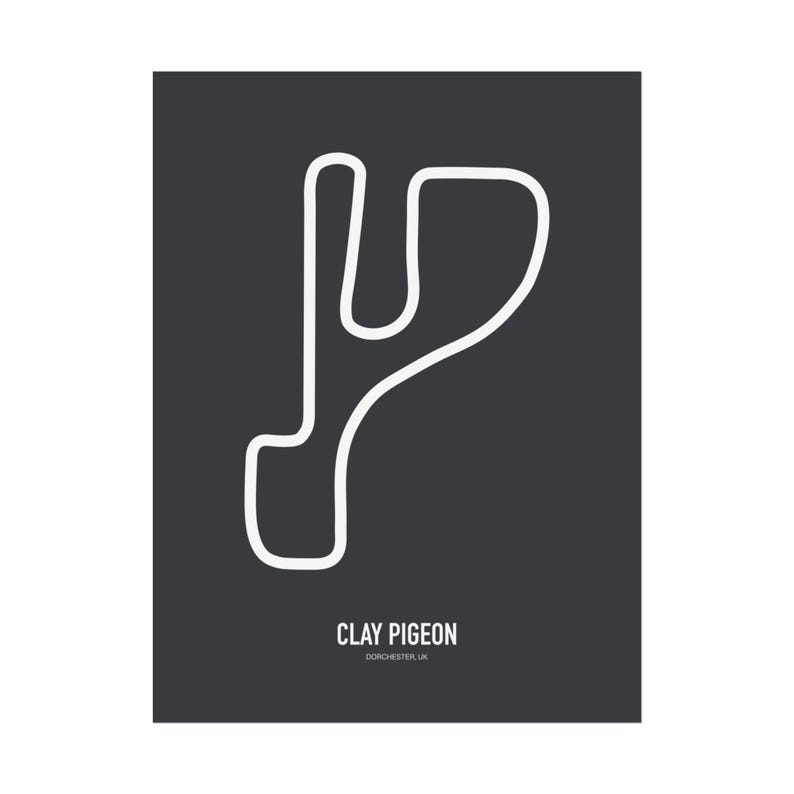 Clay Pigeon Race Kart Track Poster Print, Illustration Minimal UK, Wall ...