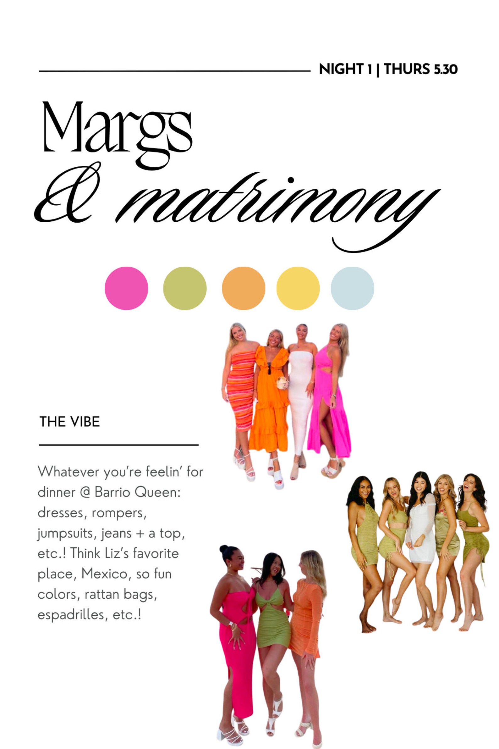 Bachelorette Itinerary - Mood Board Template (editable File) - Etsy
