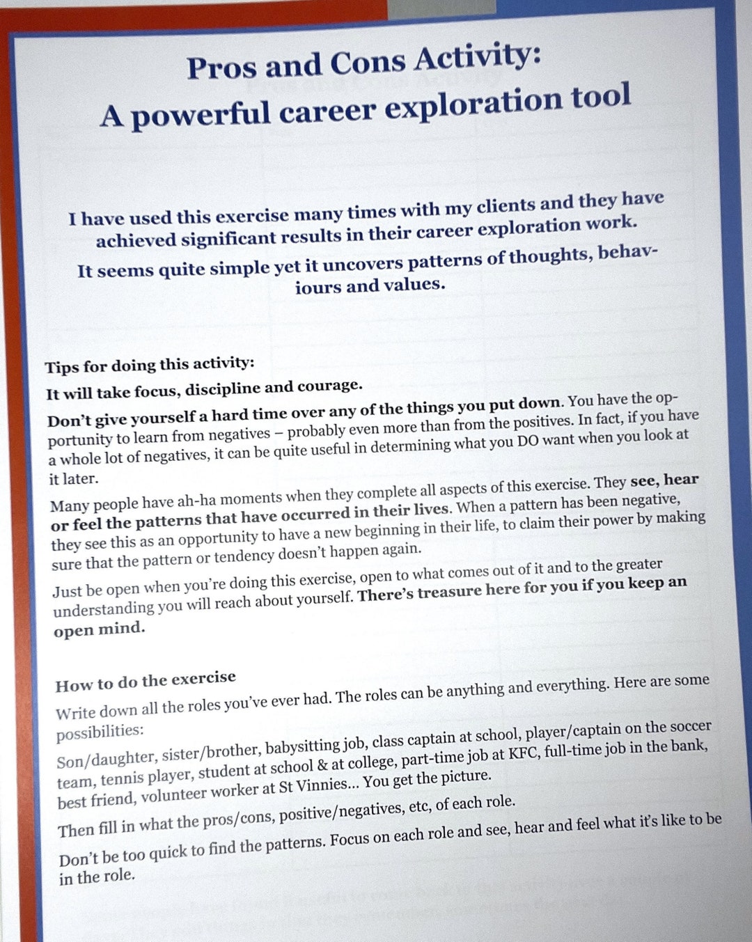 Pros and Cons: a Powerful Career Exploration Tool - Etsy