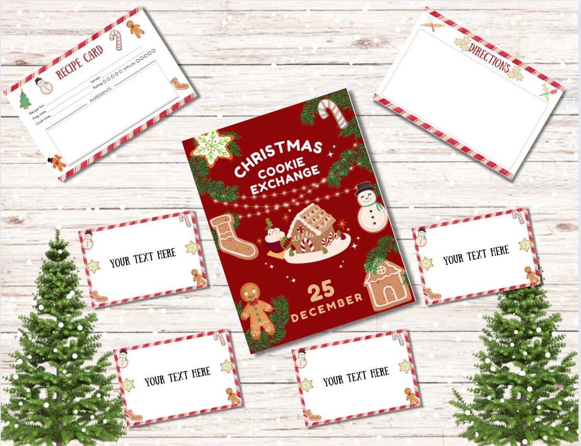 Christmas Cookie Exchange Printable, Christmas Cookie Swap Printable ...