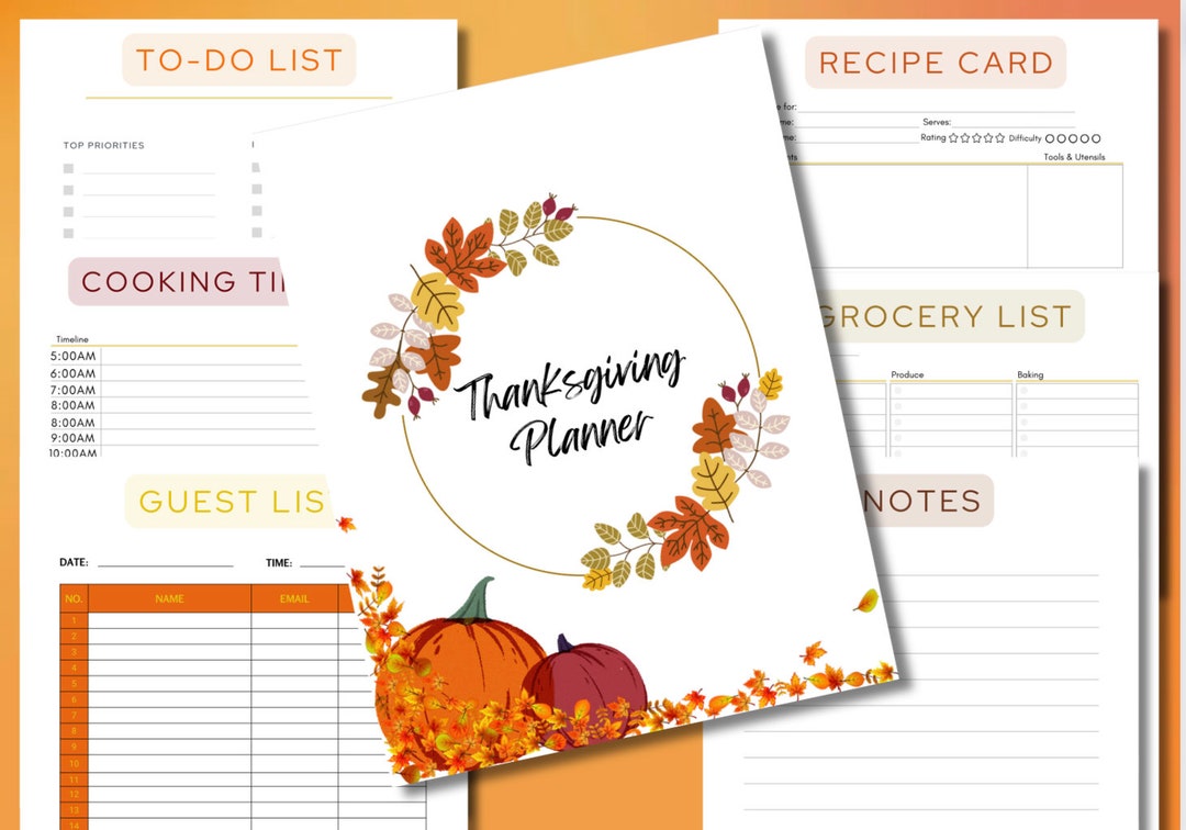 Thanksgiving Planner Printable, Thanksgiving Binder, Holiday Planner ...