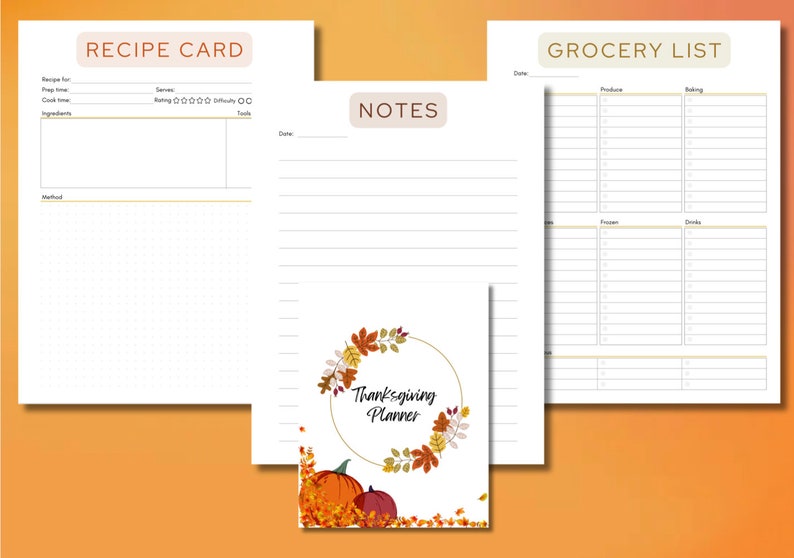 Thanksgiving Planner Printable, Thanksgiving Binder, Holiday Planner ...