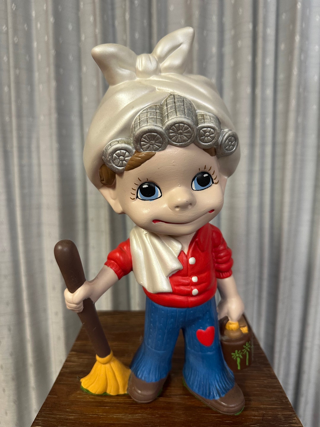 Atlantic Ceramic Smiley Cleaning Lady Figurine - Etsy