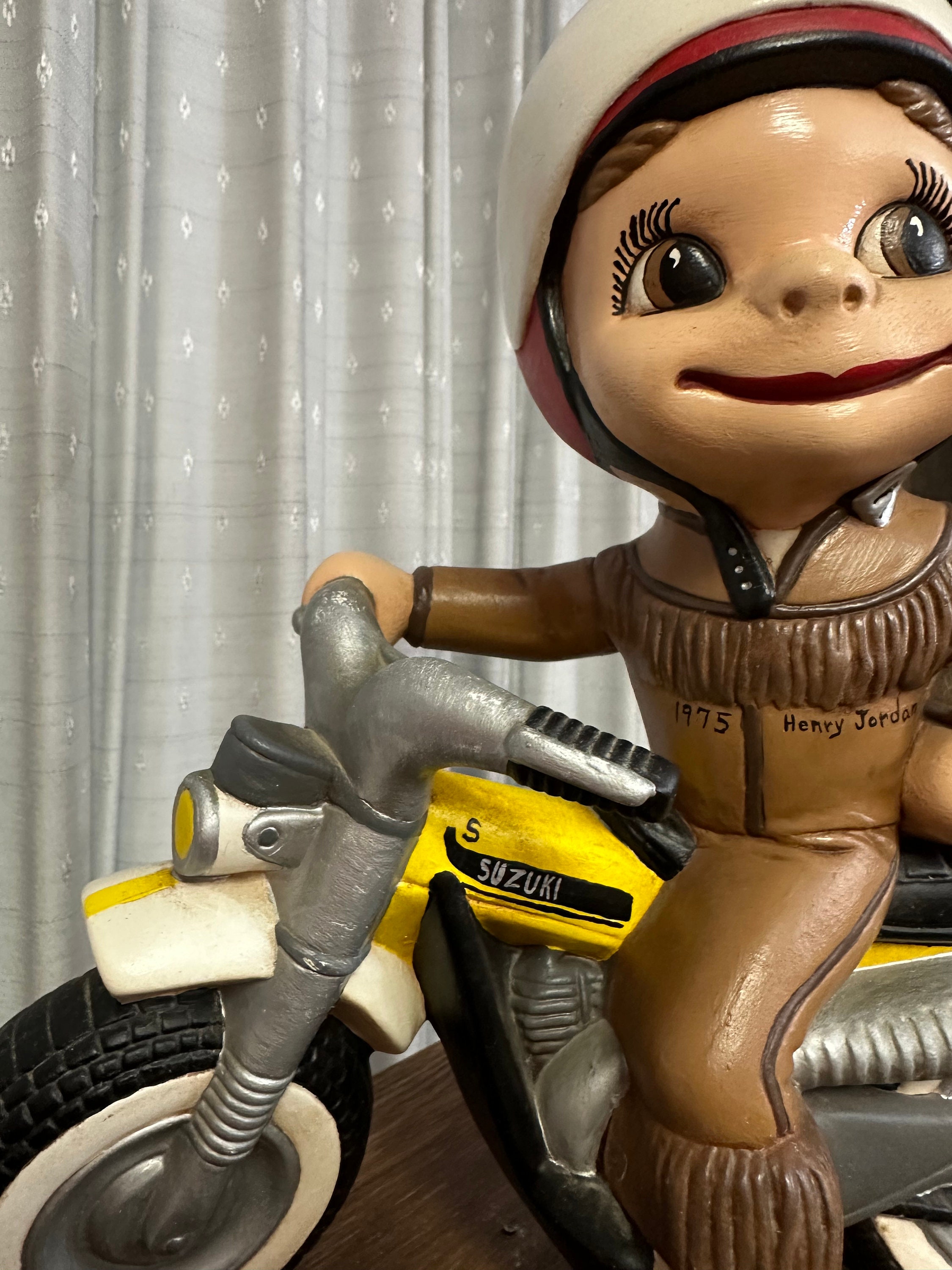 Atlantic Ceramic Smiley Motorcycle Figurine - Etsy