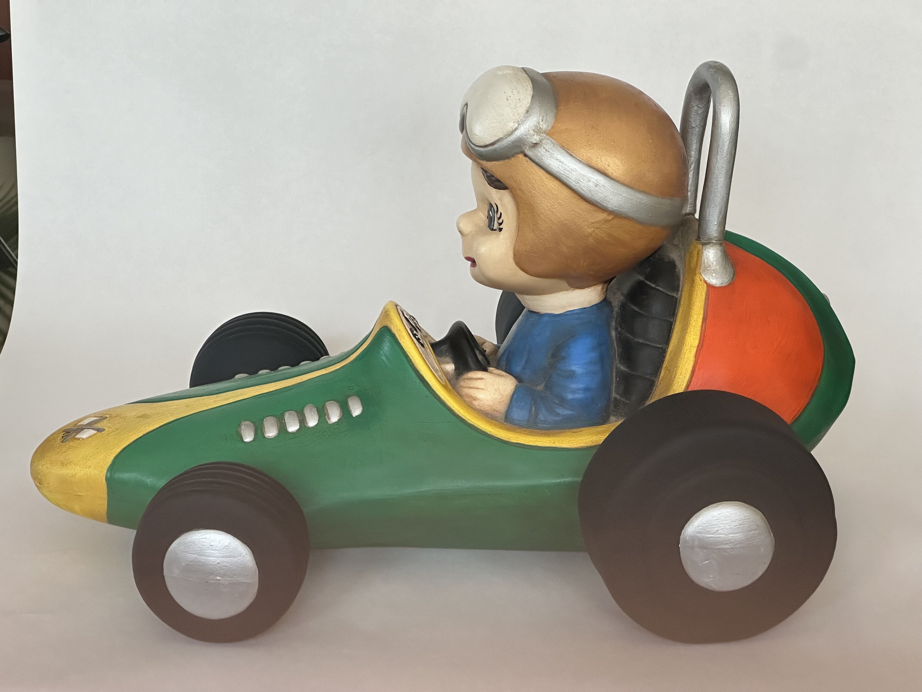 Atlantic Ceramic Smiley Racecar Figurine - Etsy