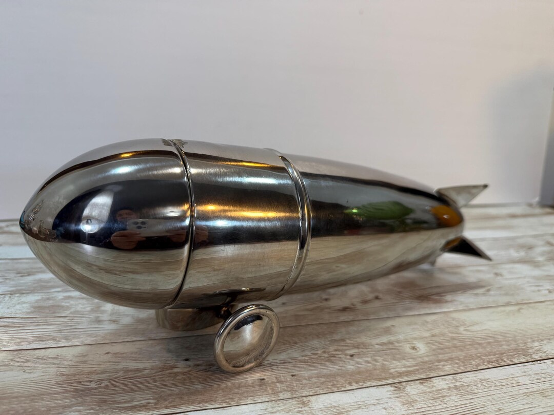 Silver Plated Zeppelin Blimp Cocktail Shaker - Etsy