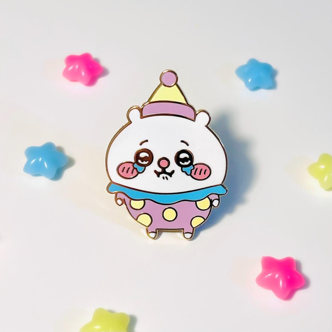 Chiikawa the Sad Clown | Chiikawa Enamel Pin - Etsy