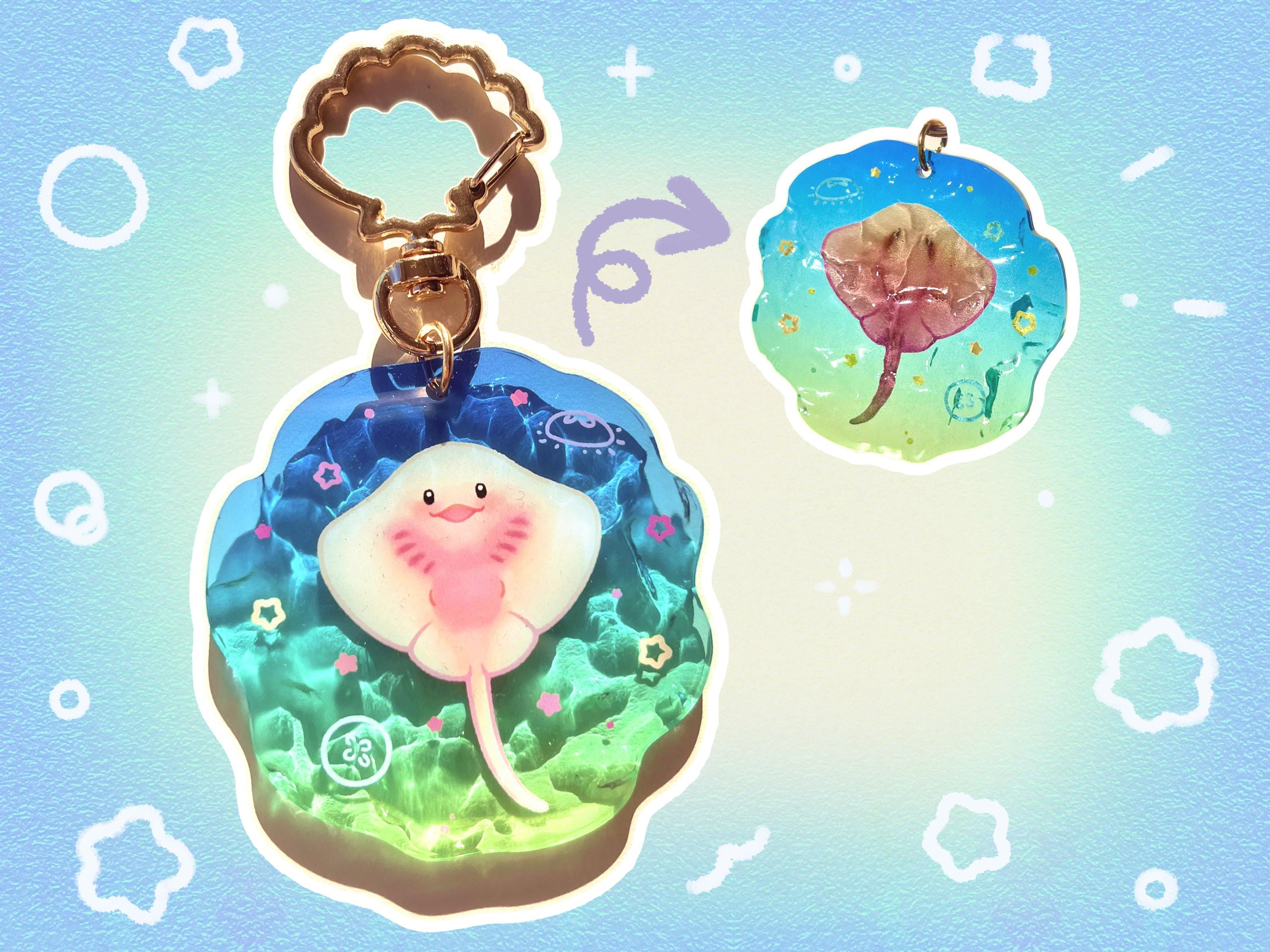 Sea Ray | Double-sided Acrylic Keychain | Water-rippled - Etsy