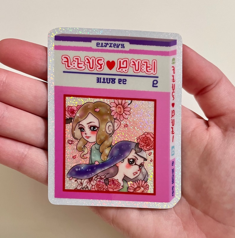 SPARKLY Holographic Splatoon Yuri GL Manga Fangirl Comic Sticker - Etsy
