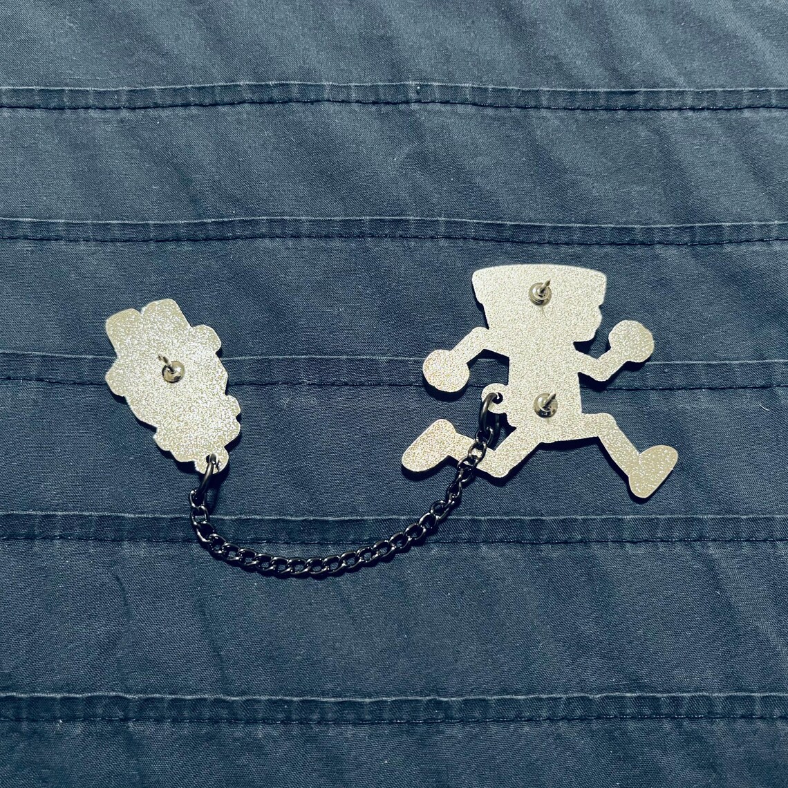 CHIBI-ROBO! Silver Enamel Pin With Chain - Etsy
