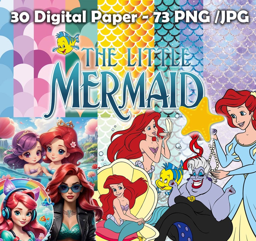 Little Mermaid Paper, Ariel PNG Clipart, Mermaid, Ariel Paper, Little ...