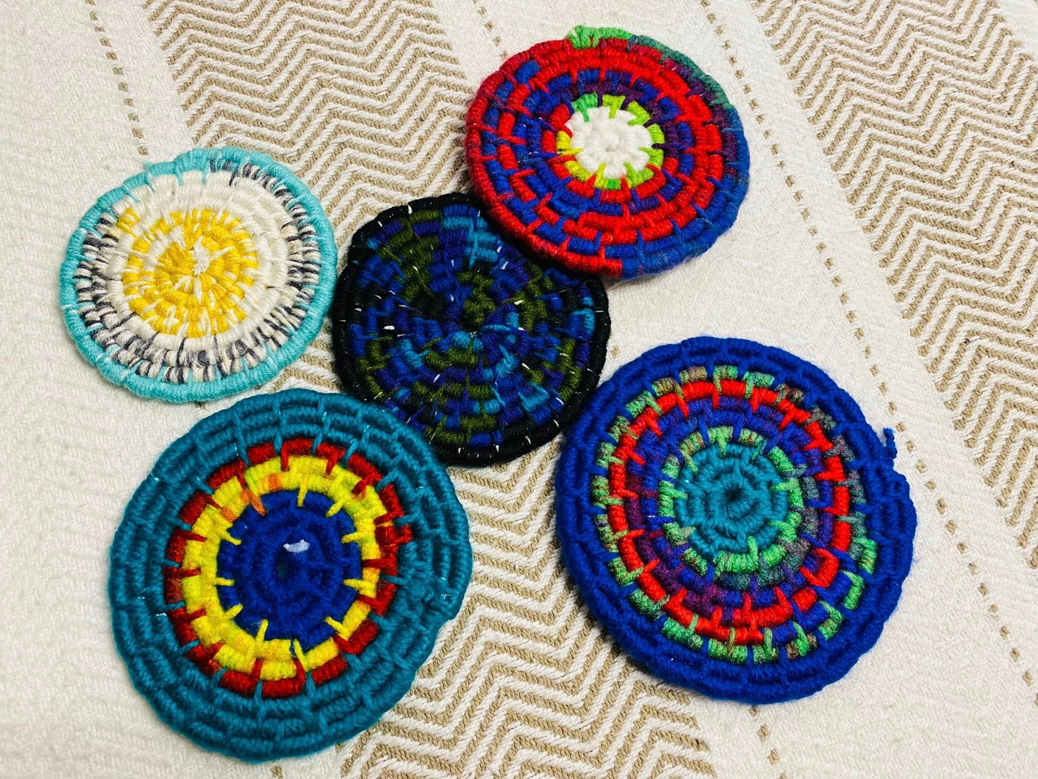 Coiled Wrapped Rope Coasters / 5 Set / Multi Colors - Etsy