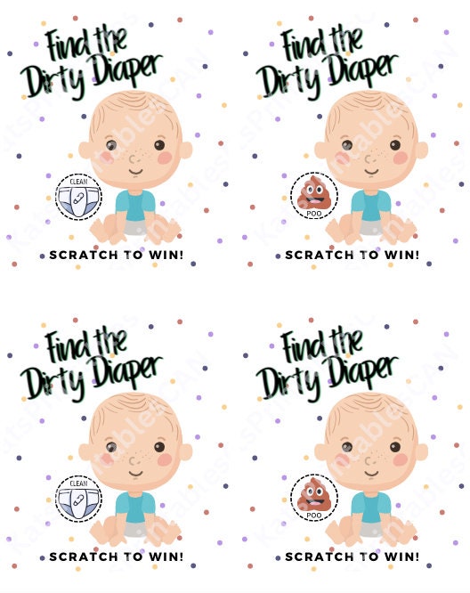 Whats in the Diaper - Find the Dirty Diaper - Scratch Game - PDF ...