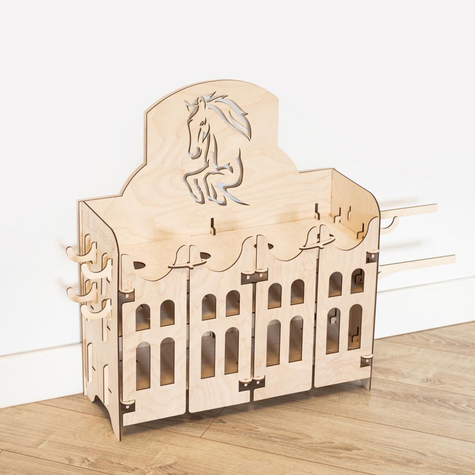 NEW HOBBY HORSE Stable Stall Stand for 4 Horses -handmade Wooden Stand ...