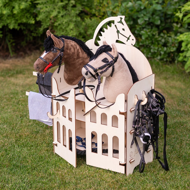 HOBBY HORSE Stable Stand for 2 Horses - Handmade Stall Stable Handmade ...