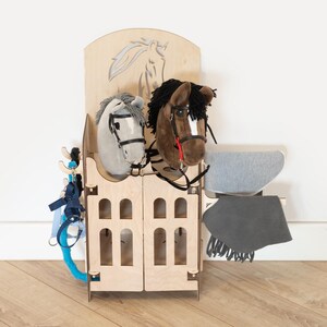 NEW HOBBY HORSE Stable Stall Stand for 1-2 Horses -handmade Wooden ...