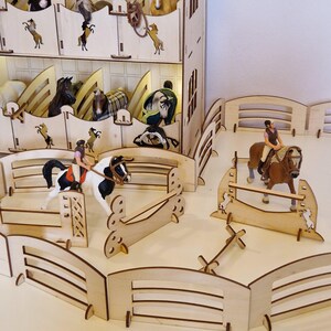 NEW Model Wall Horse Stable 8 Stall Pferde Stable Wooden Barn Toy ...