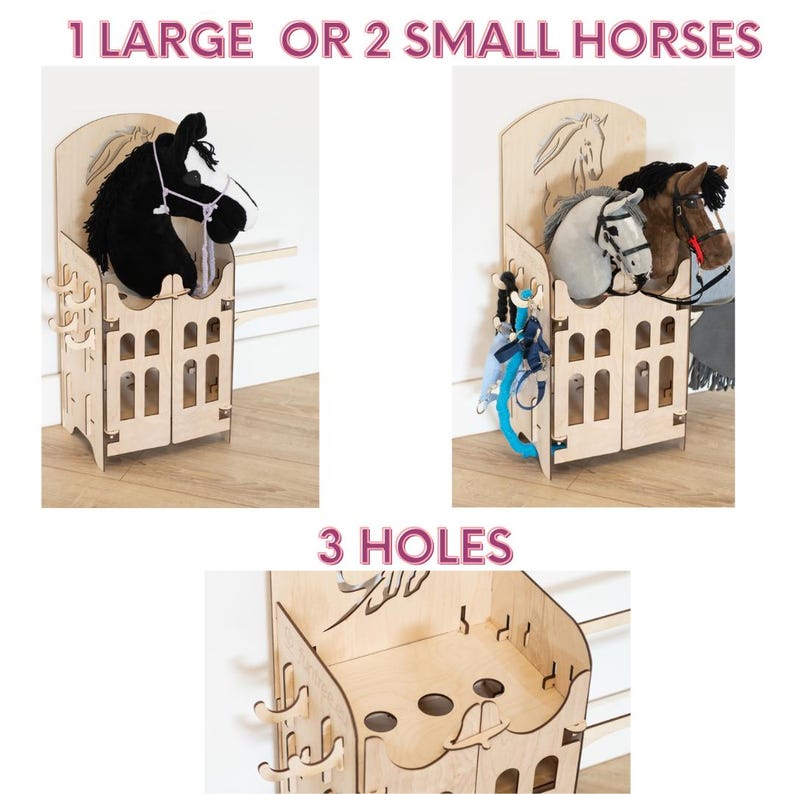 NEW HOBBY HORSE Stable Stall Stand for 1-2 Horses -handmade Wooden ...