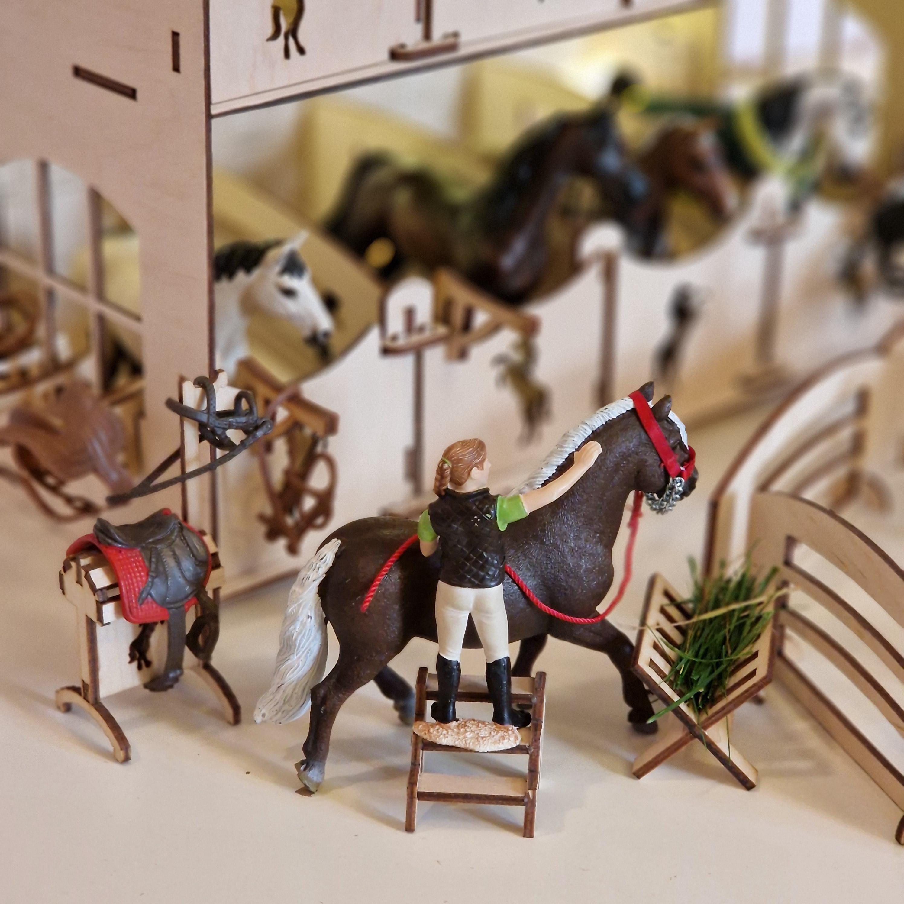 NEW Model Wall Horse Stable 8 Stall Pferde Stable Wooden Barn Toy ...
