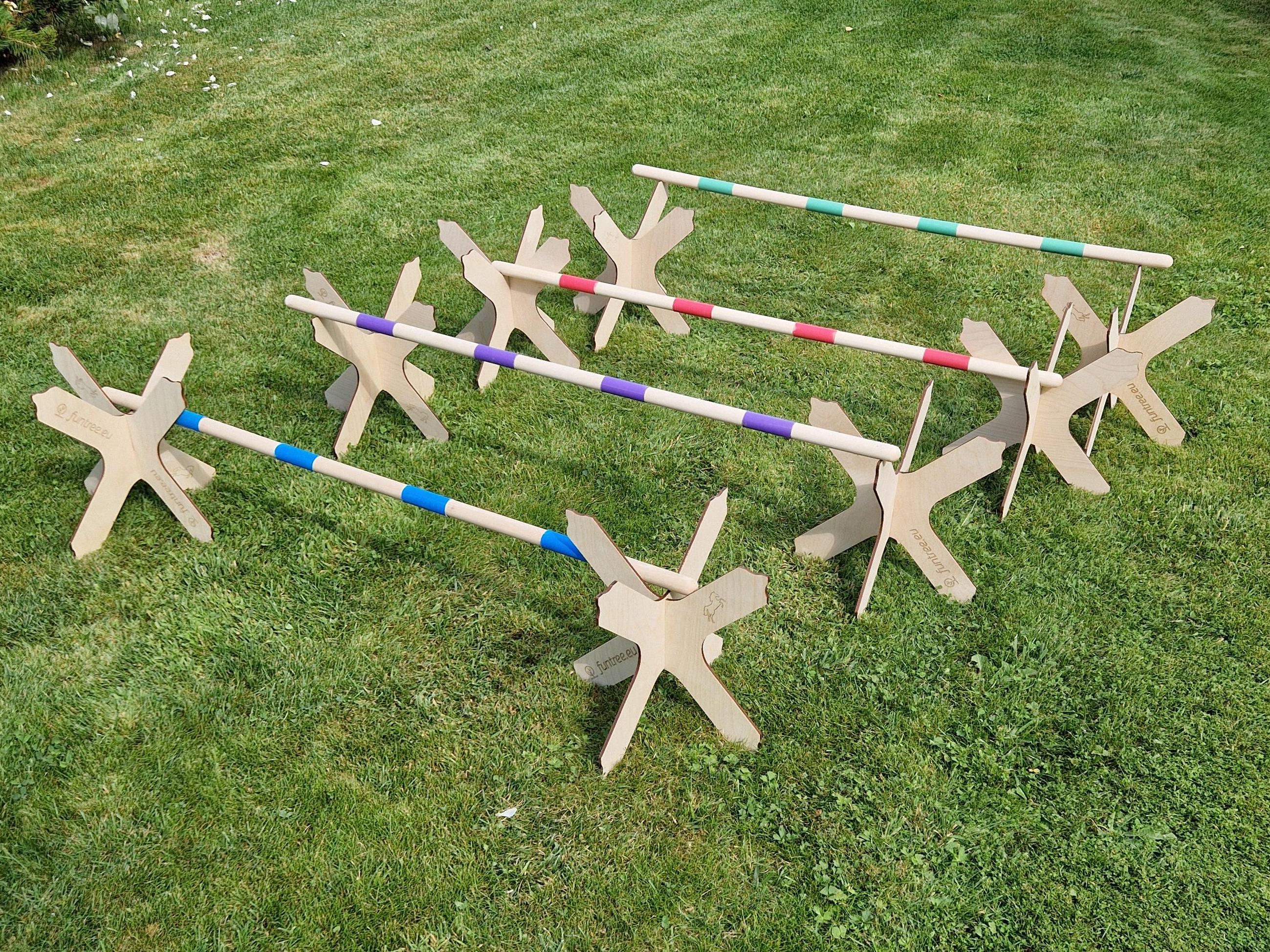 HOBBY HORSE Set 4 CAVALETTI Obstales Hobbyhorse Jumps Activity Hurdles ...