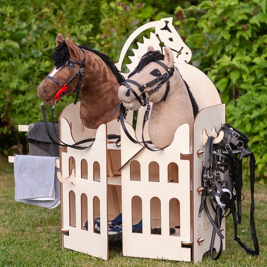 HOBBY HORSE Stable Stand for 2 Horses - Handmade Stall Stable Handmade ...