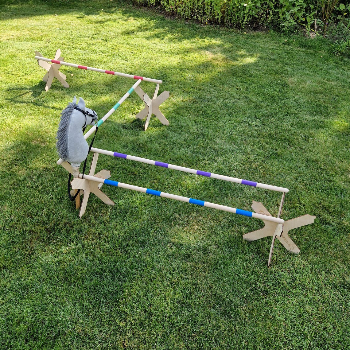 HOBBY HORSE Set 2 CAVALETTI Obstales Hobbyhorse Jumps Activity Hurdles ...