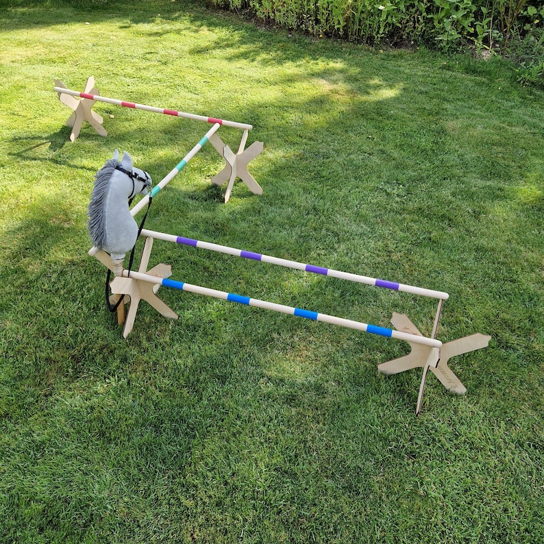 HOBBY HORSE Set 2 CAVALETTI Obstales Hobbyhorse Jumps Activity Hurdles ...