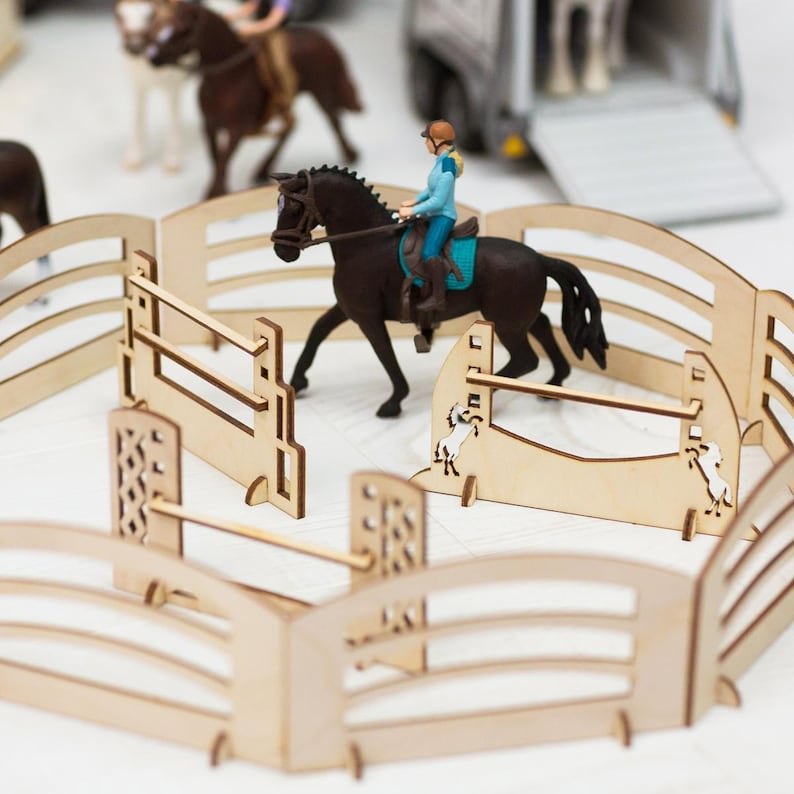 Horse Stable 12 Stall+lighting+accesories for Schleich Papo Breyer ...
