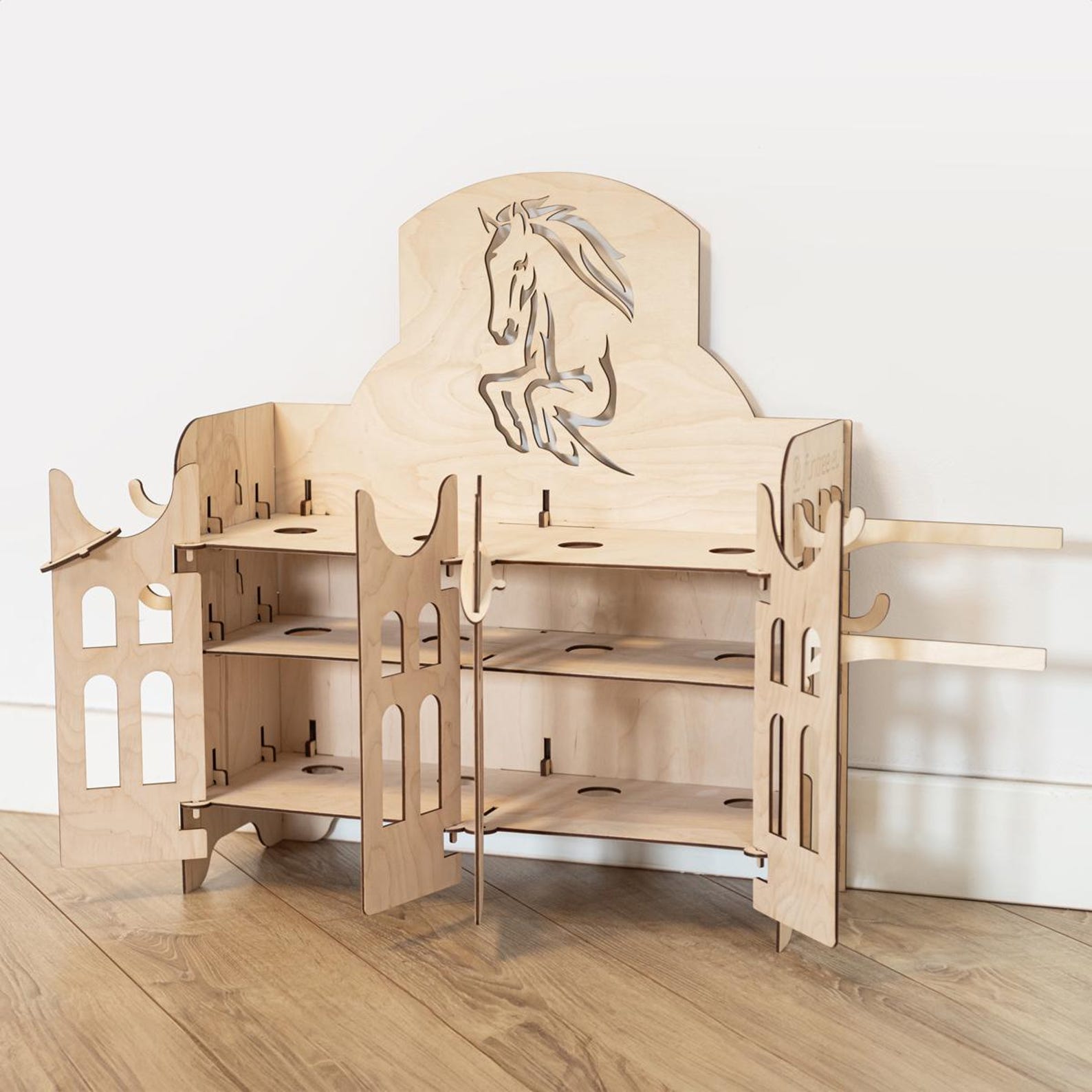 NEW HOBBY HORSE Stable Stall Stand for 4 Horses -handmade Wooden Stand ...