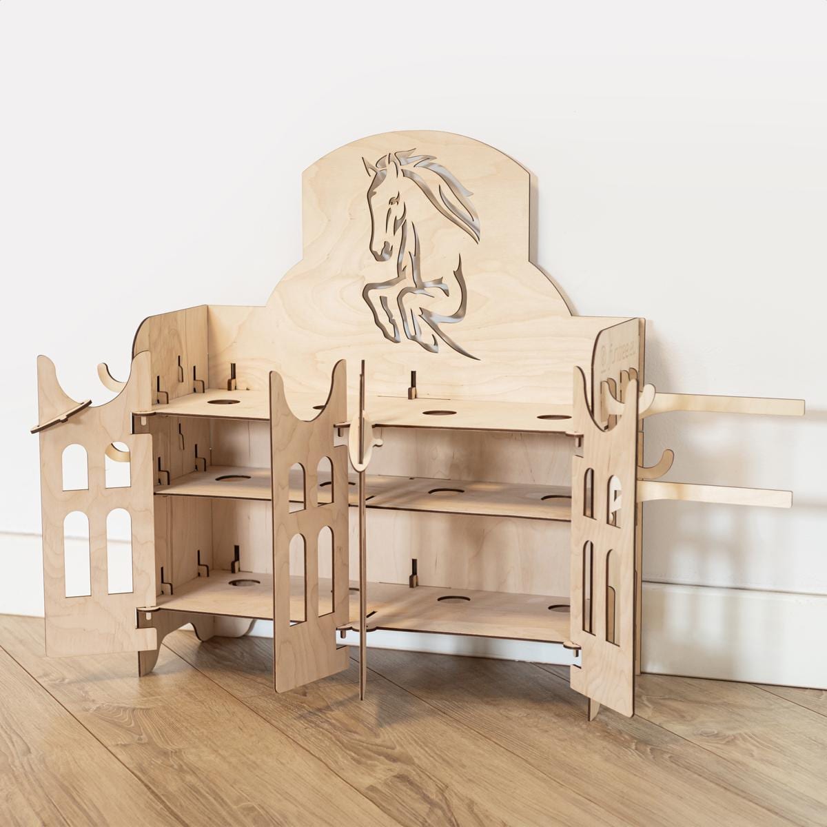 NEW HOBBY HORSE Stable Stall Stand for 4 Horses -handmade Wooden Stand ...