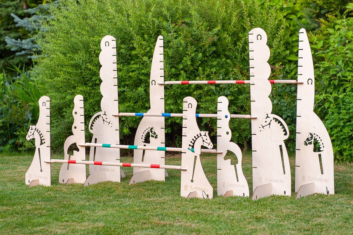 HOBBY HORSE Set 4 X Obstales 2x60cm 2x100cm Agility Hobbyhorse Jumps ...