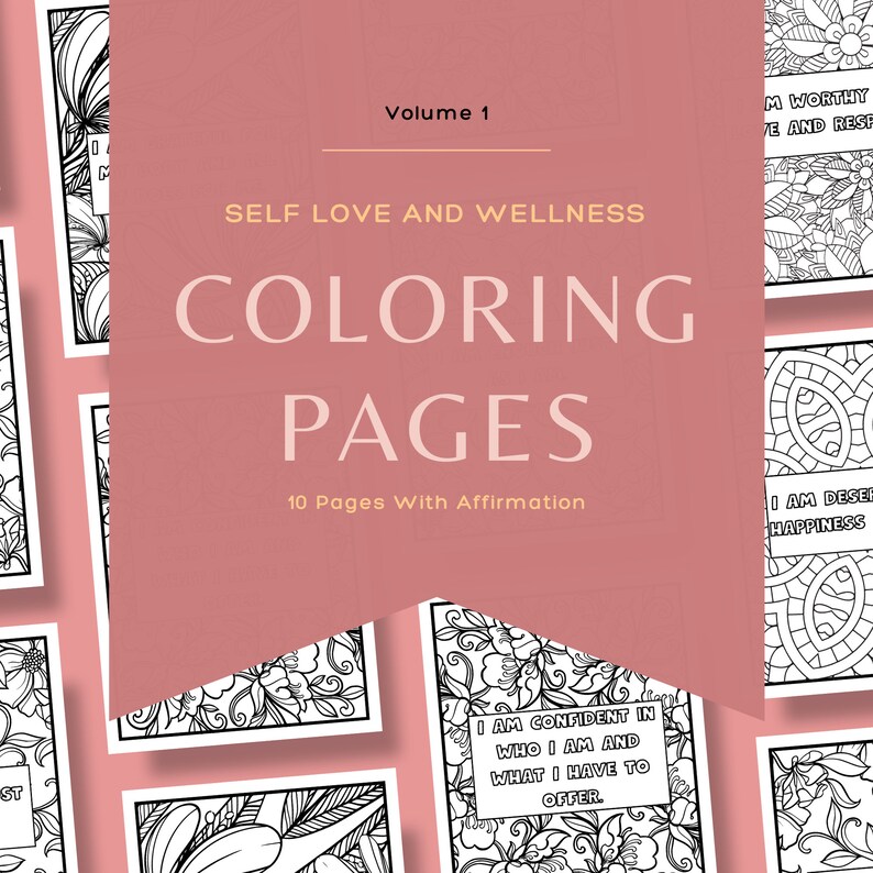Positive Affirmation Coloring Book Printable, Self Care Coloring Pages ...