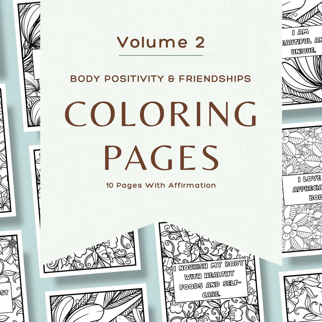 Printable Coloring Pages for Stress Relief, Self Care Coloring Book ...