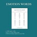 Emotion Words Printable, Therapy Worksheets Therapy Tools for Mental ...