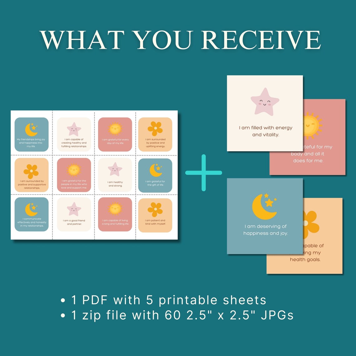 60 Positive Printable Affirmation Cards for Women Relationships ...