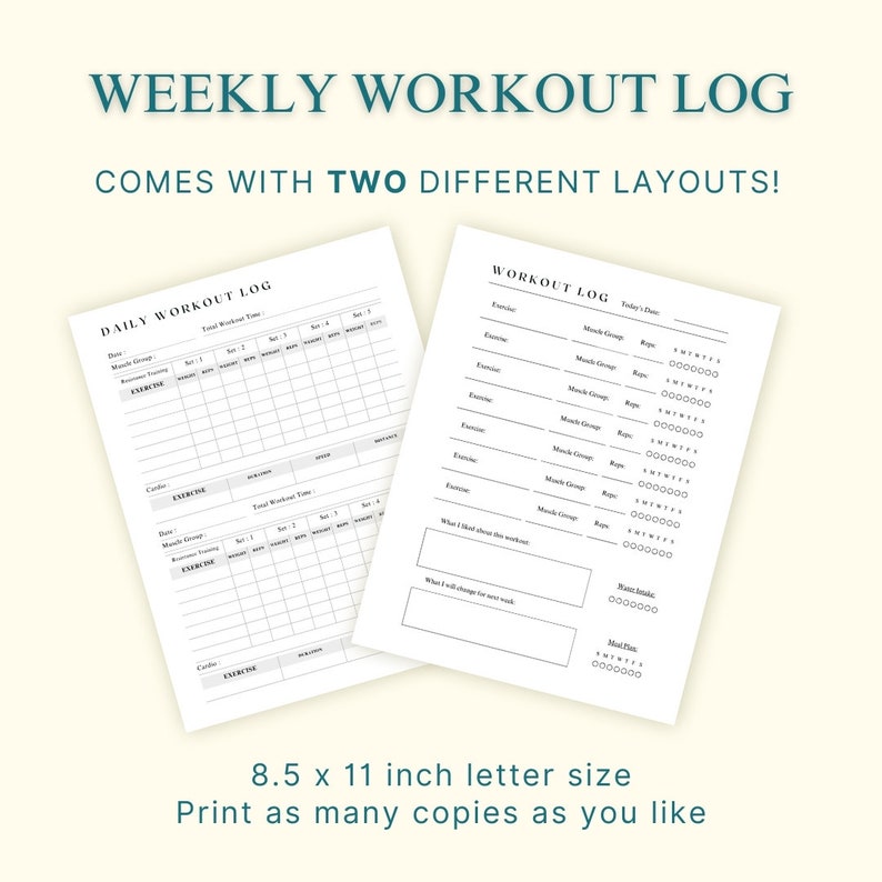 Digital Workout Log | Daily & Weekly Fitness Planner | Goodnotes ...