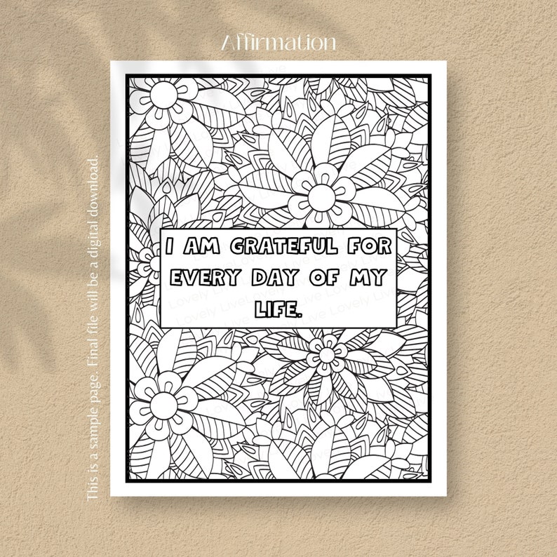 Printable Coloring Pages for Stress Relief, Self Care Coloring Book ...