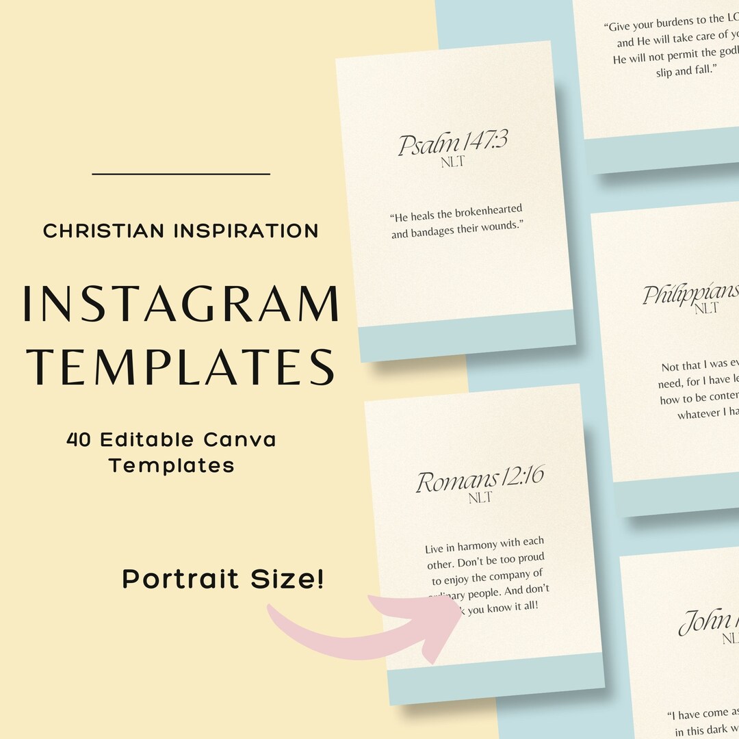 Christian Inspired Canva Instagram Templates, Editable Social Media Kit ...
