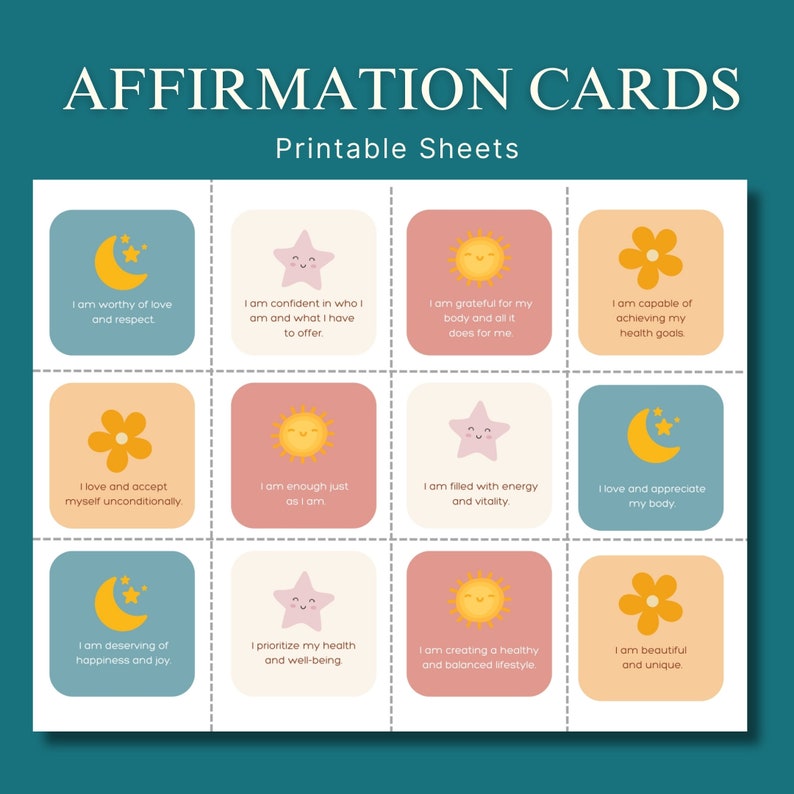 60 Positive Printable Affirmation Cards for Women - Relationships ...