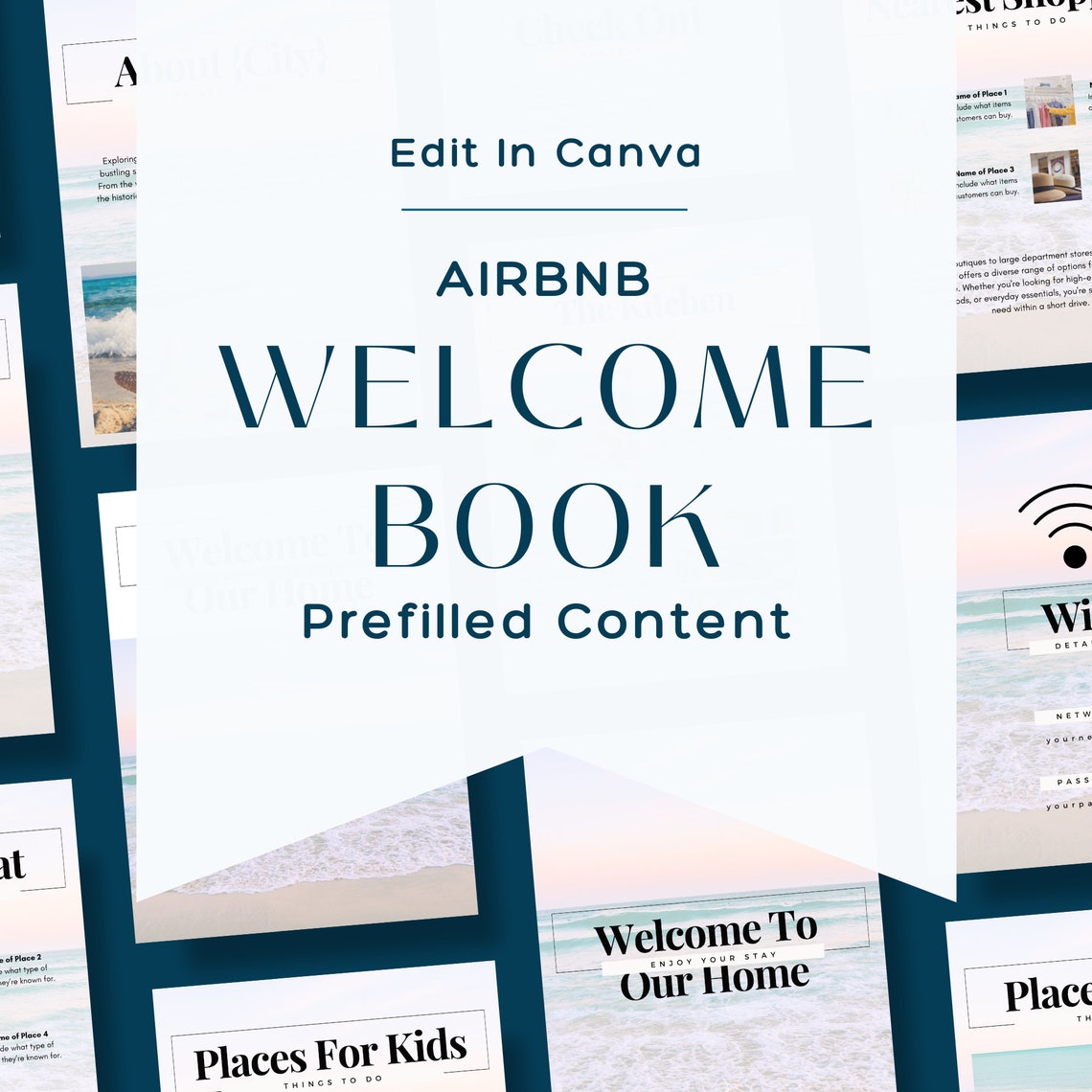 Airbnb Welcome Book Template, Editable Prefilled Content, Airbnb Guest ...