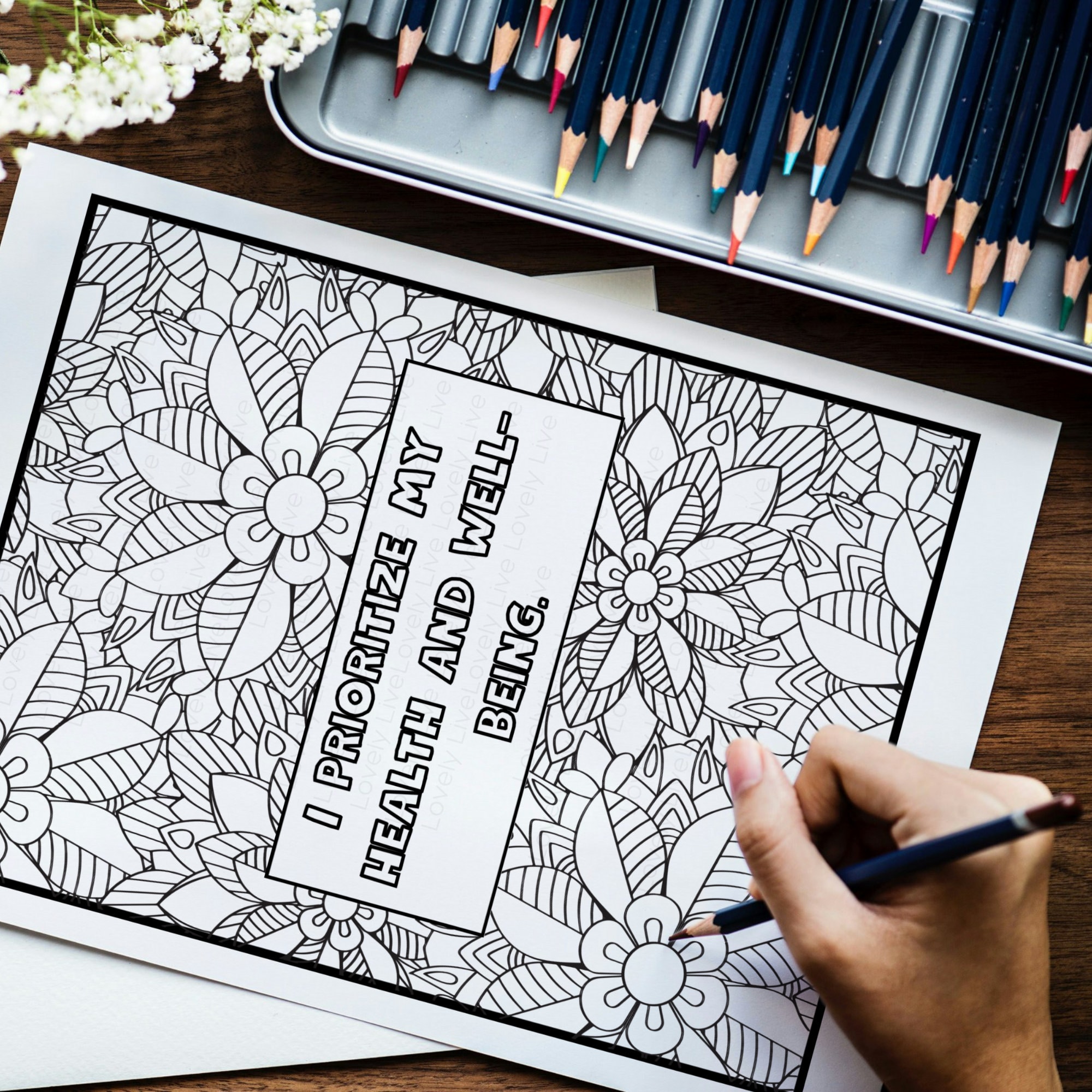 Positive Affirmation Coloring Book Printable, Self Care Coloring Pages ...