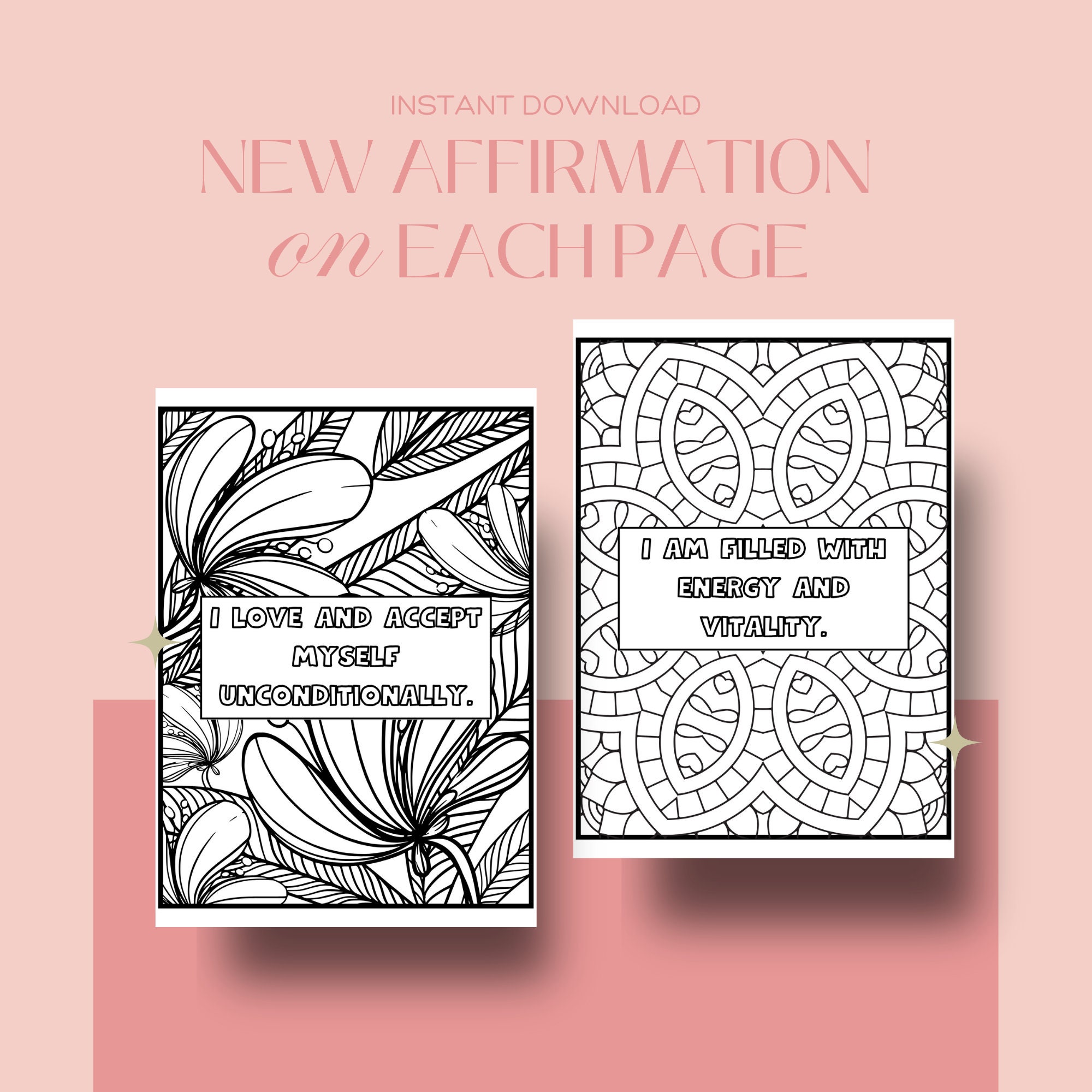 Positive Affirmation Coloring Book Printable, Self Care Coloring Pages ...