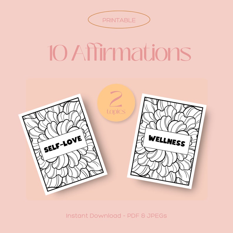 Positive Affirmation Coloring Book Printable, Self Care Coloring Pages ...