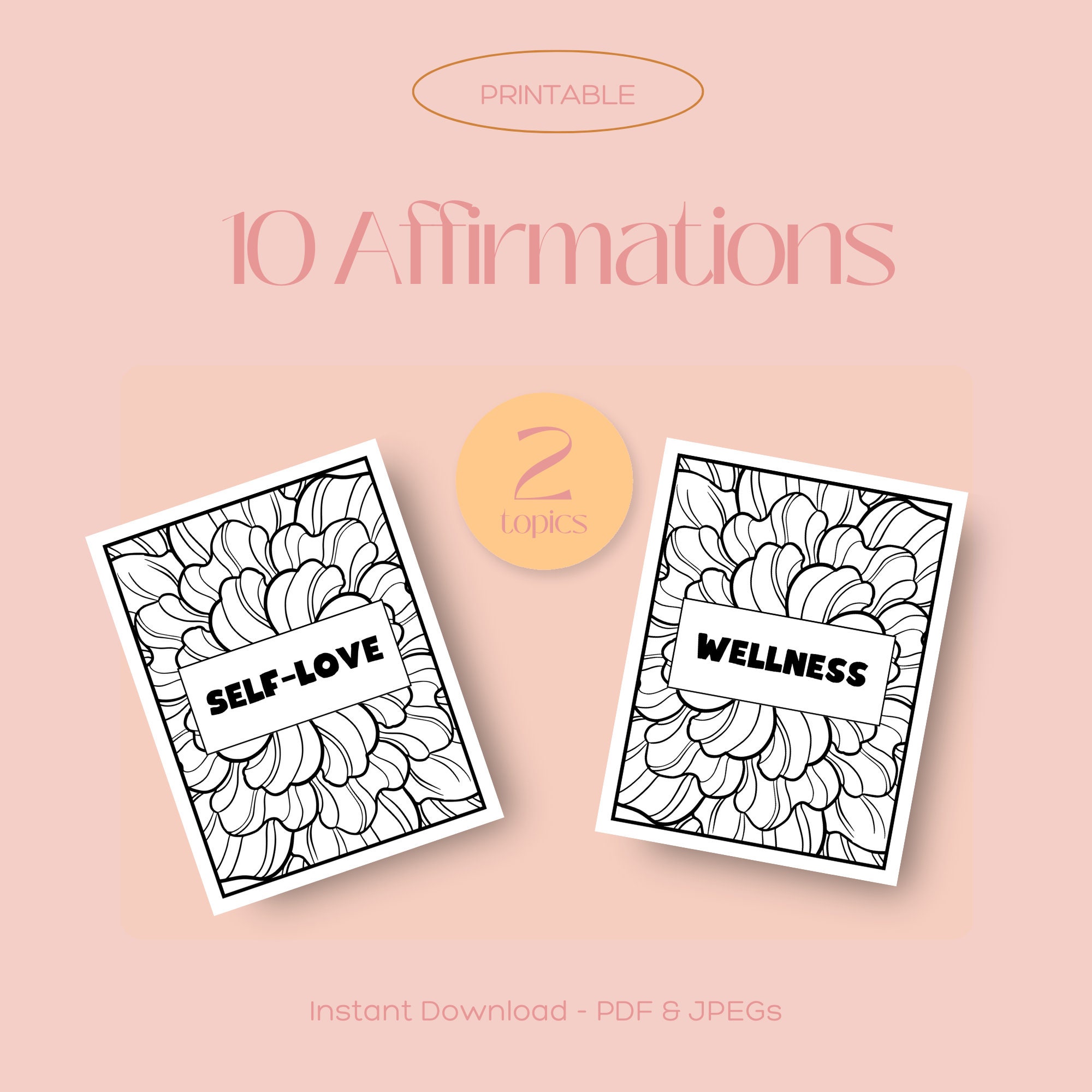 Positive Affirmation Coloring Book Printable, Self Care Coloring Pages ...