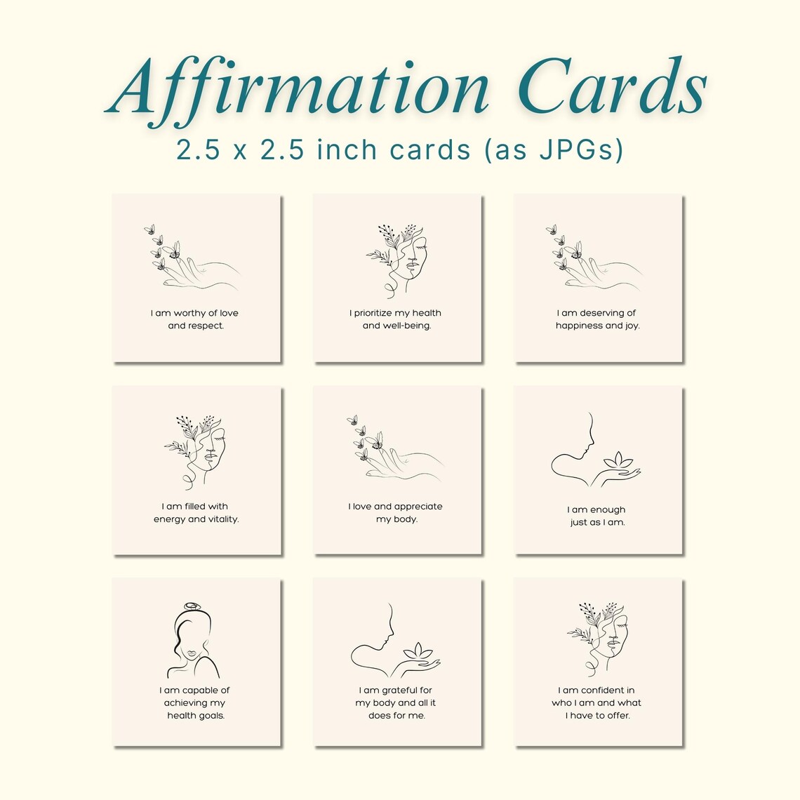 Motivational Confidence Cards for Women Daily Affirmations Printable ...