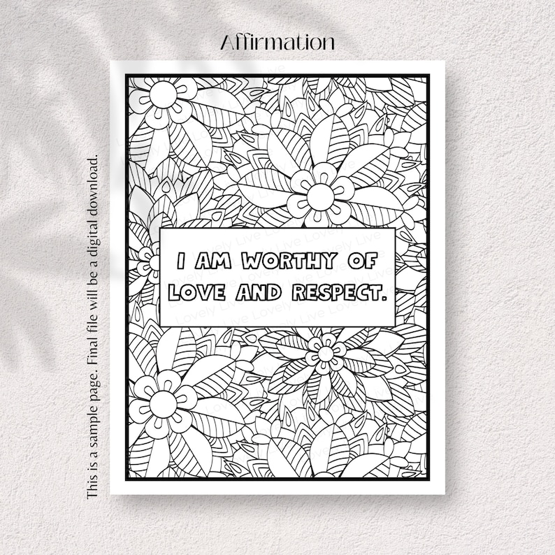 Mental Health Coloring Pages With Positive Affirmations, Self Care ...