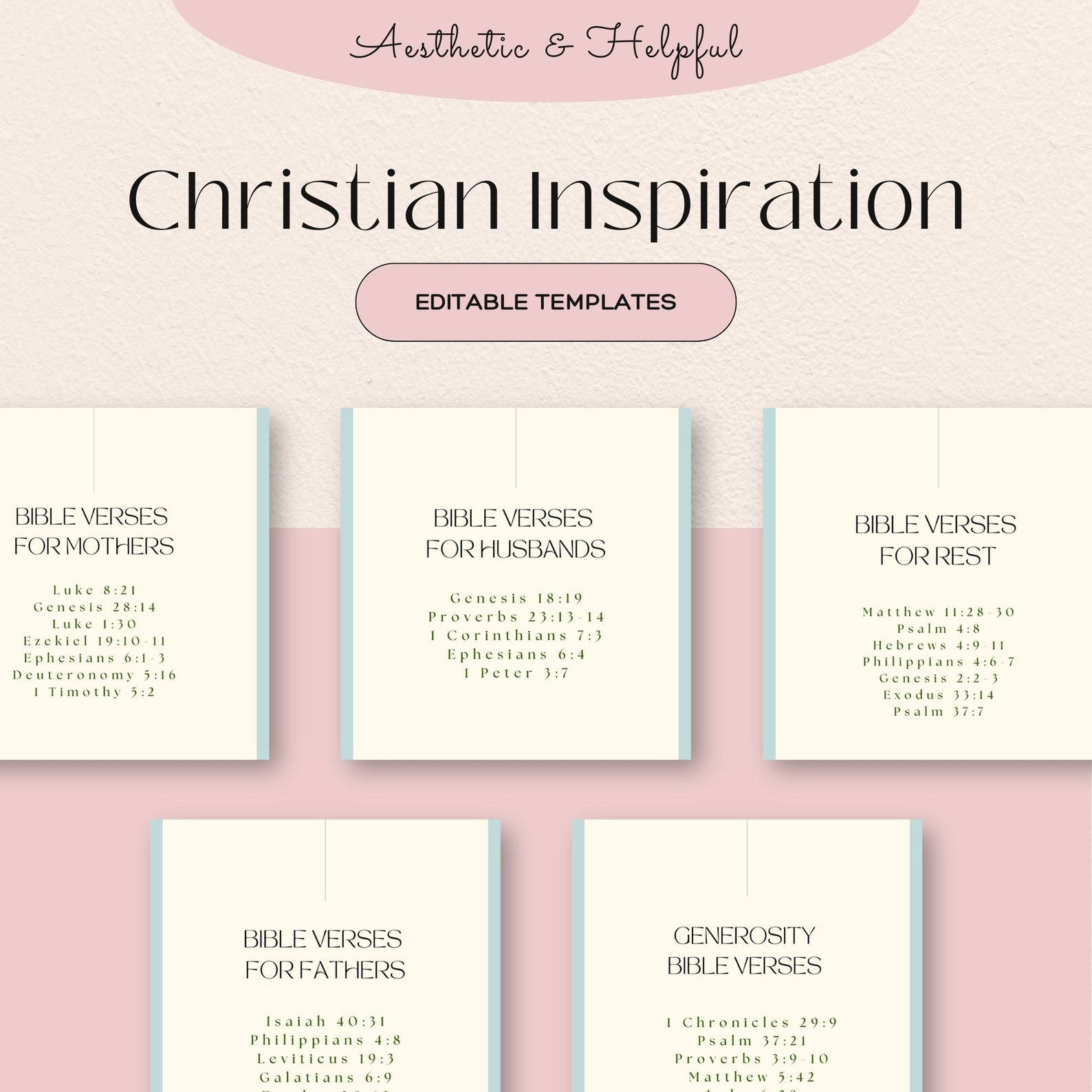 Christian Inspired Canva Instagram Templates, Editable Social Media Kit ...