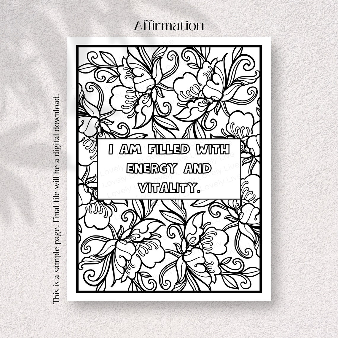 Positive Affirmation Coloring Book Printable, Self Care Coloring Pages ...