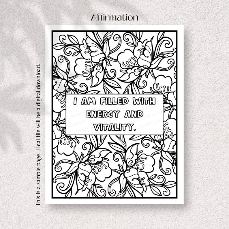 Positive Affirmation Coloring Book Printable, Self Care Coloring Pages ...